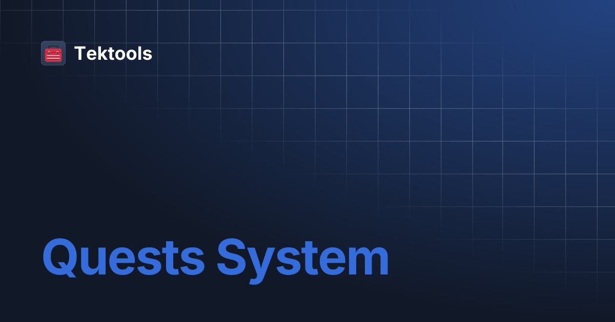Quests System | Tektools