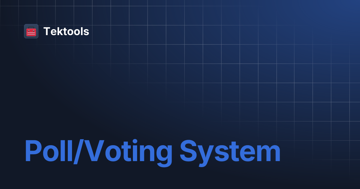 Poll/Voting System | Tektools